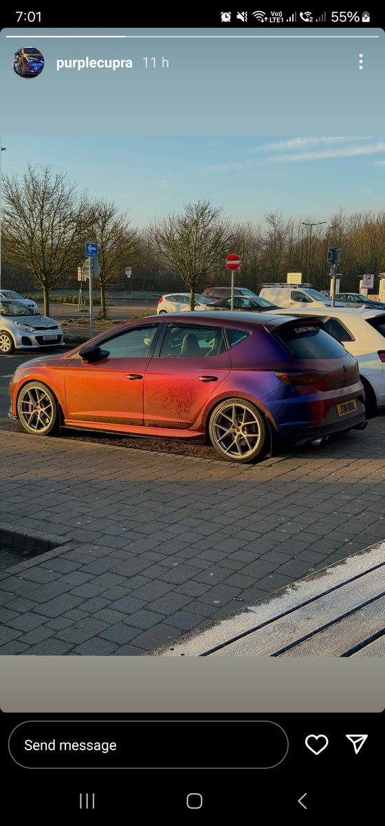 Purple Seat Cupra with some 4D gel plates – Crystal Plates