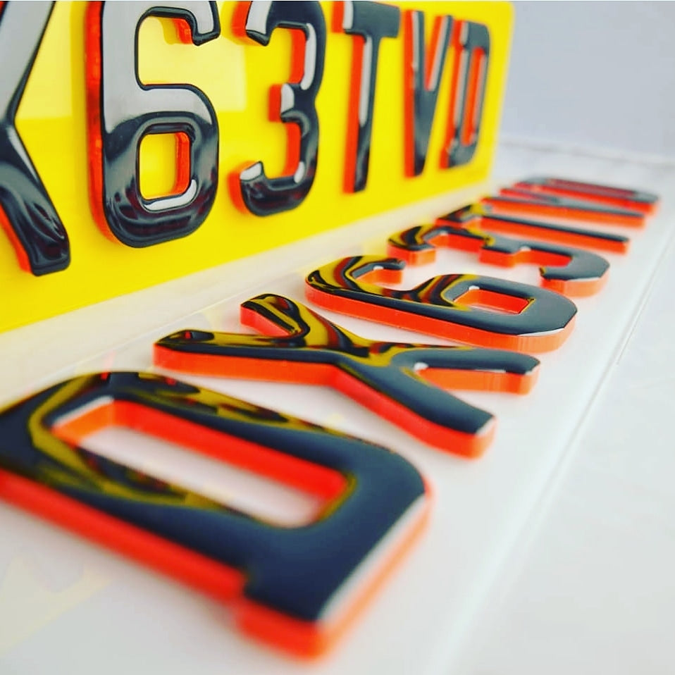 Neon Red 4D plates - available with gel or 4D on top – Crystal Plates