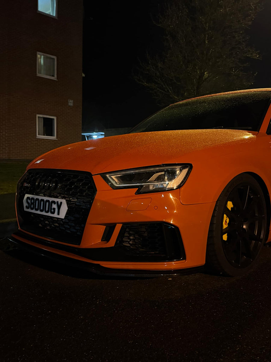 Audi RS3 8V with some hex 4D gel plates – Crystal Plates