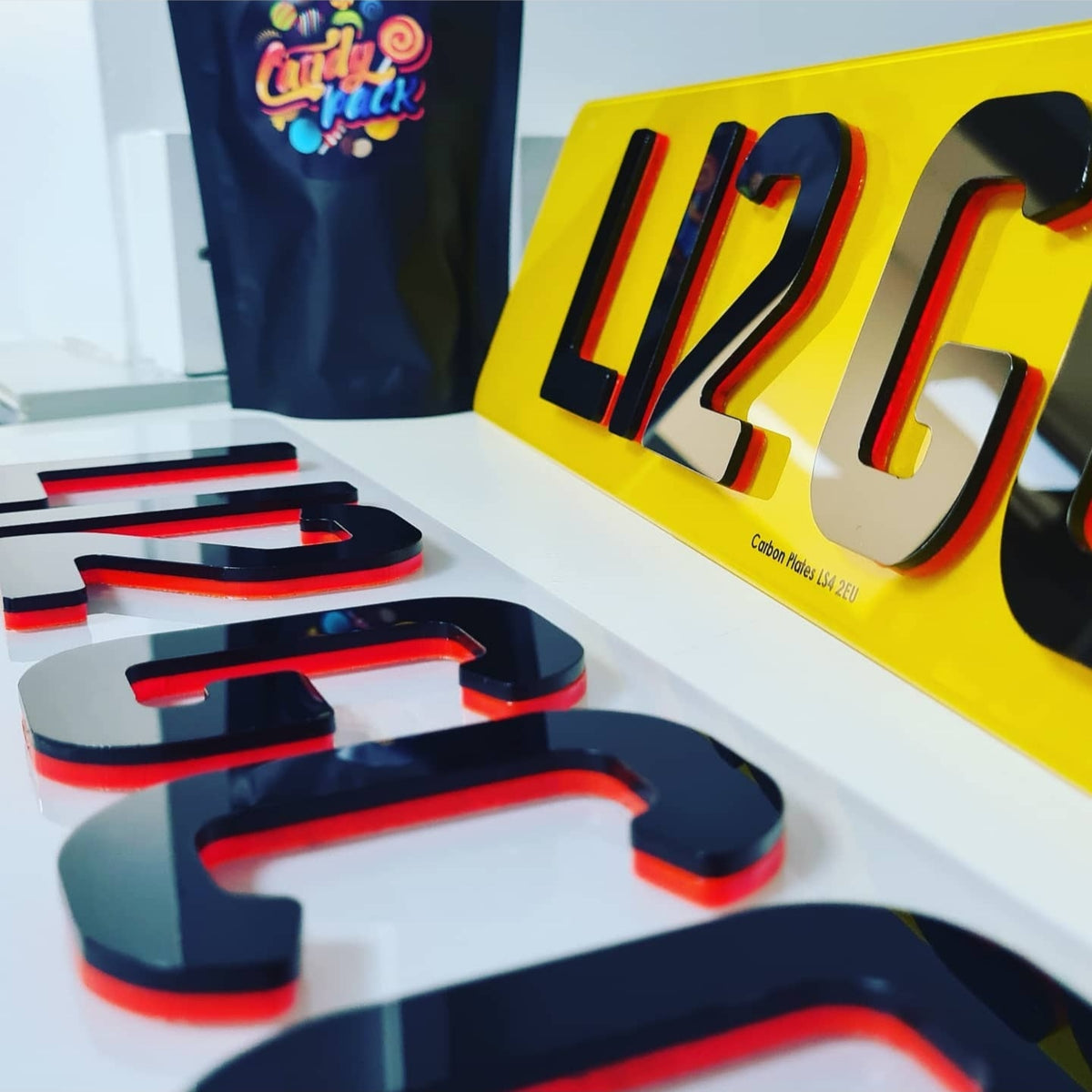 Neon 4D plates with a FREE candy bag – Crystal Plates