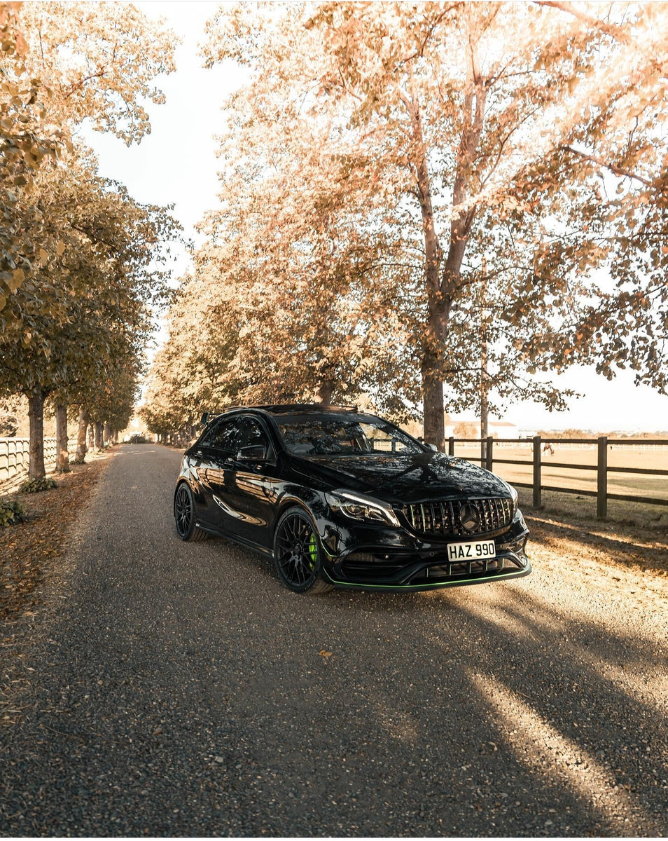 Blacked out Mercedes AMG A45 with some Glow in the dark 3D gel plates ...
