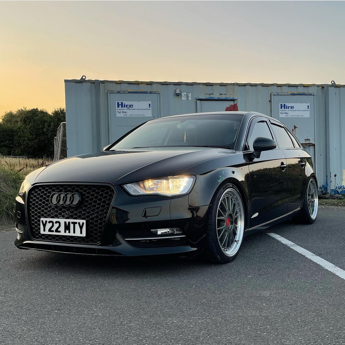 Audi A3 with some custom sized legal short 3D gel plates – Crystal Plates