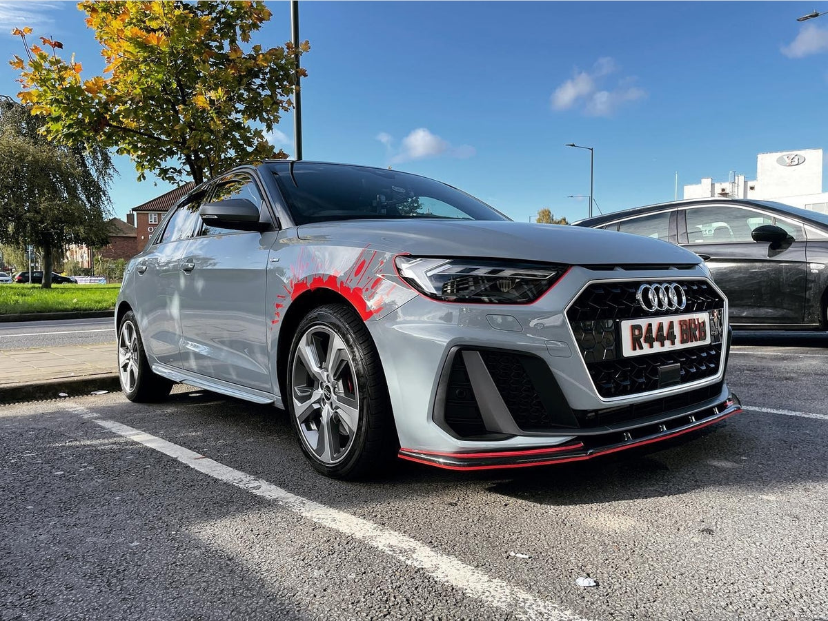 Audi A1 with some neon red 4D plates – Crystal Plates