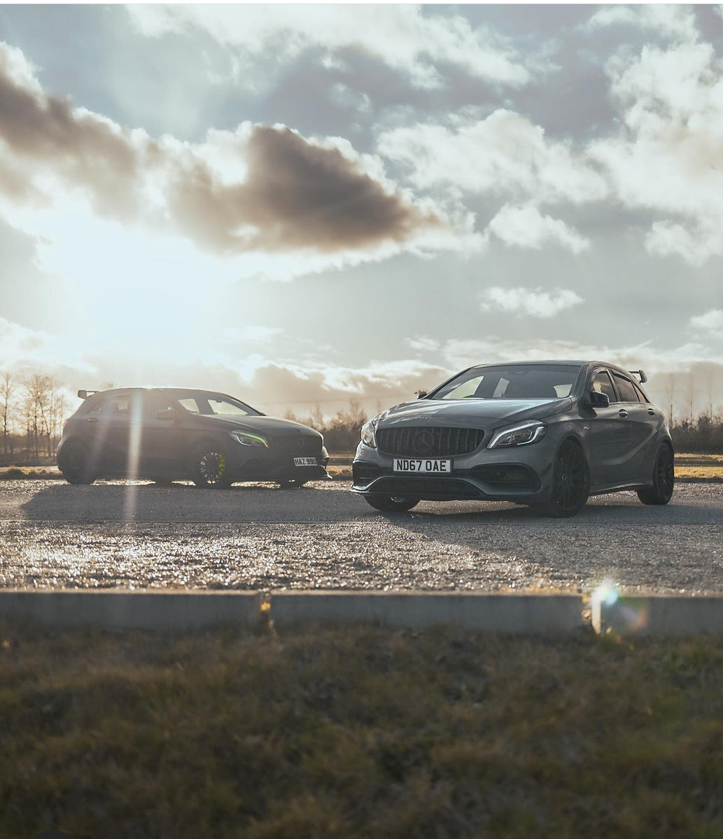 Stealth Mercedes AMG A45 with some custom glow in the dark 3D gel plat ...