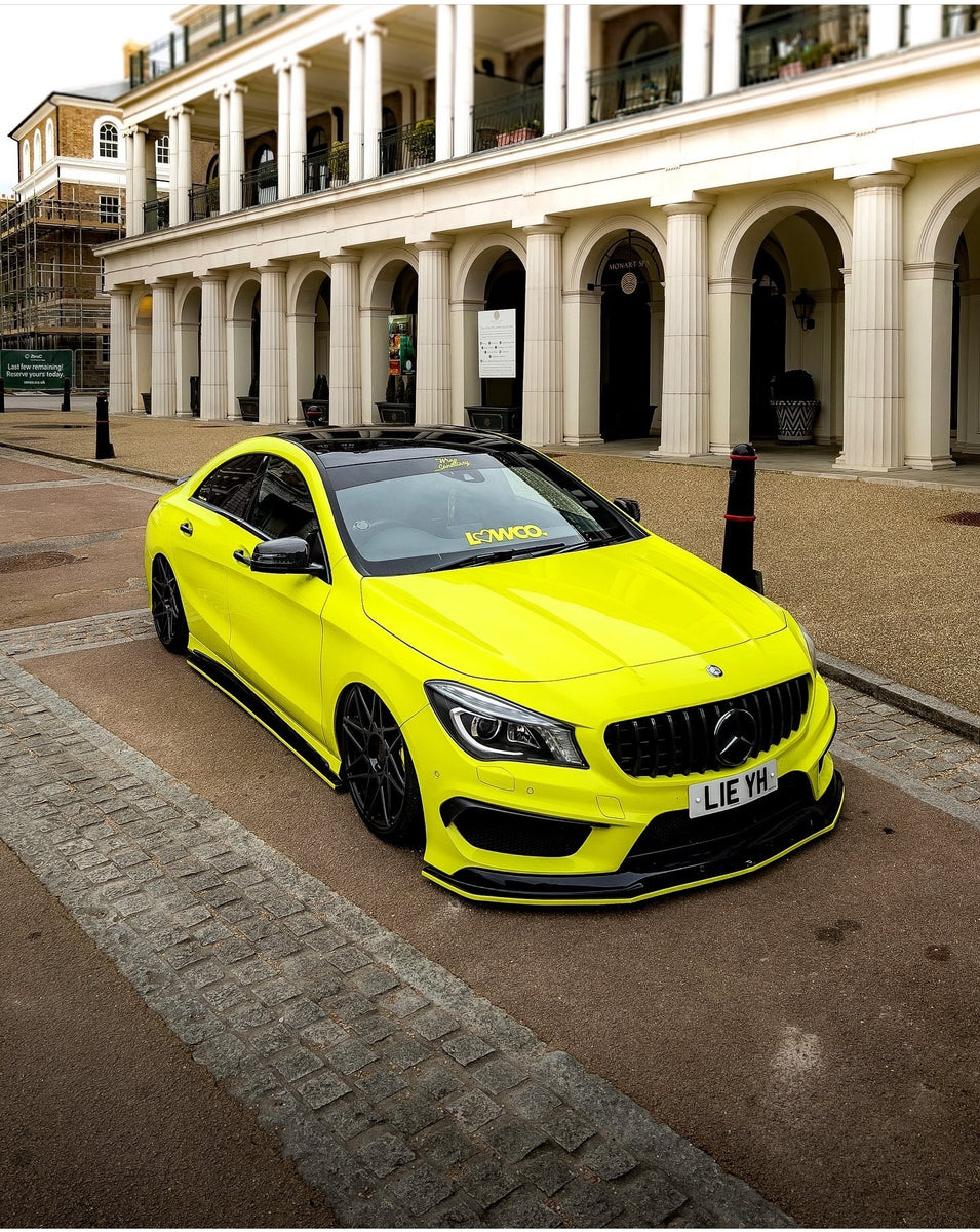 Yellow AMG CLA45 with some short 3D gel plates – Crystal Plates