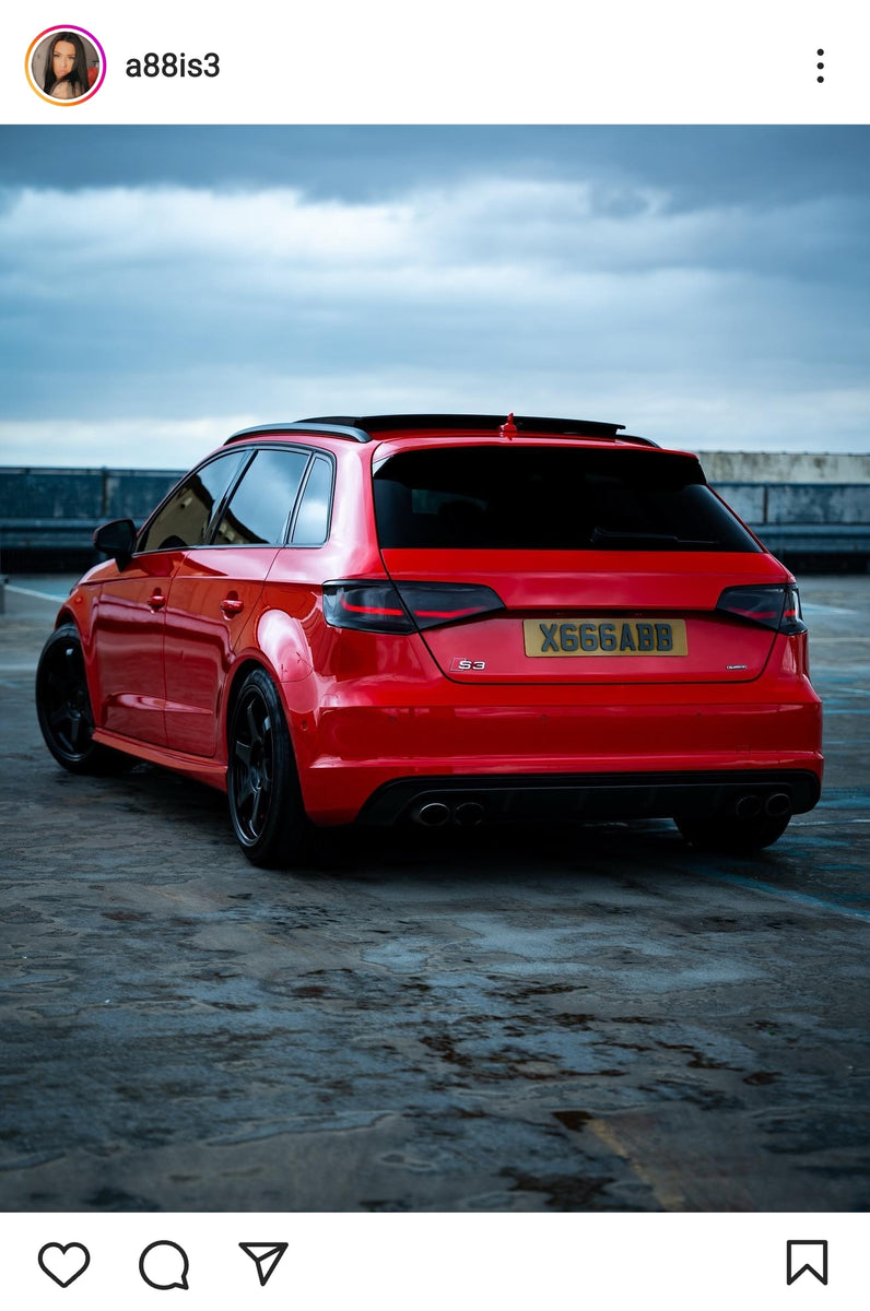 Audi S3 with some tinted 4D plates – Crystal Plates