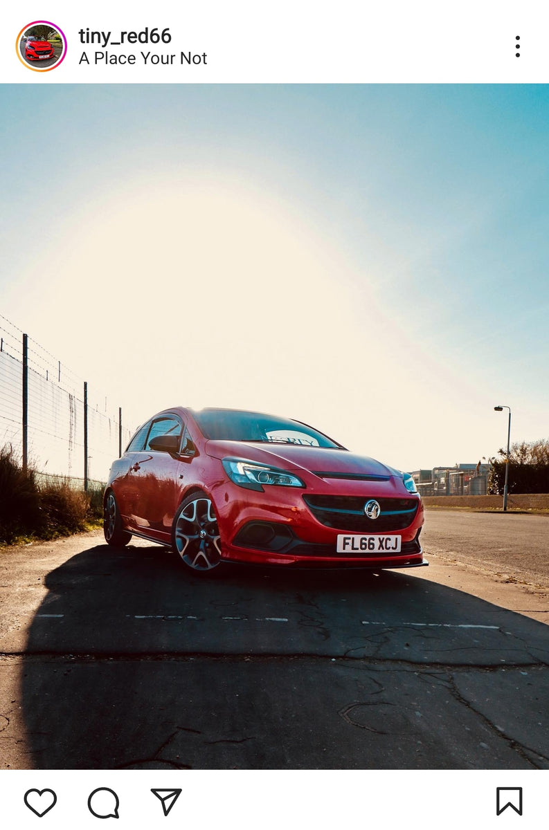 Red Vauxhall Corsa VXR with some 4D gel plates – Crystal Plates